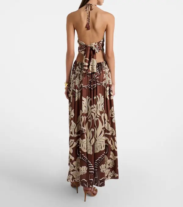 Poupette St Barth Isore Printed Halterneck Maxi Dress