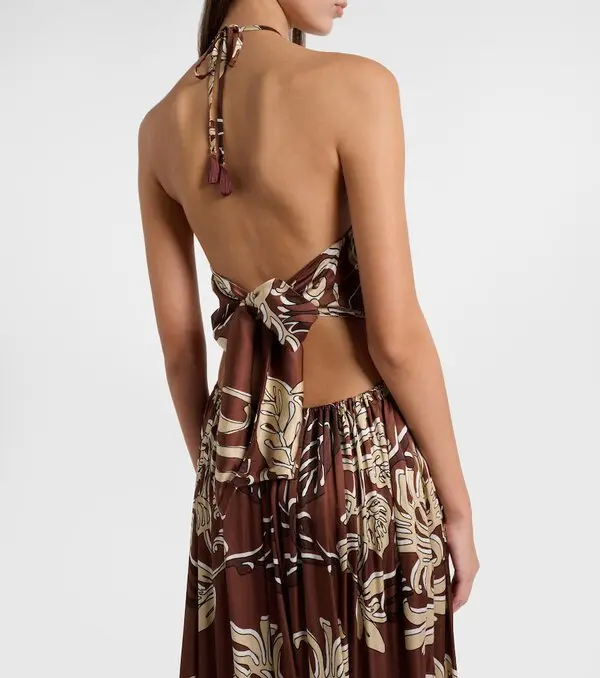 Poupette St Barth Isore Printed Halterneck Maxi Dress