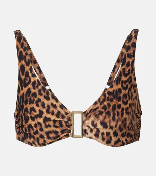 Melissa Odabash Bel Air Leopard-print Bikini Top - Brown