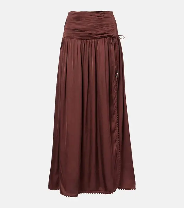 Poupette St Barth Carla Pleated Maxi Skirt