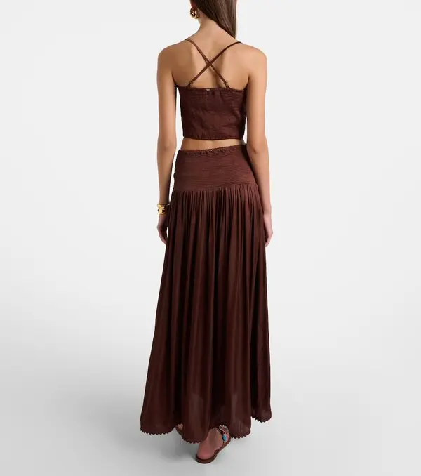 Poupette St Barth Carla Pleated Maxi Skirt