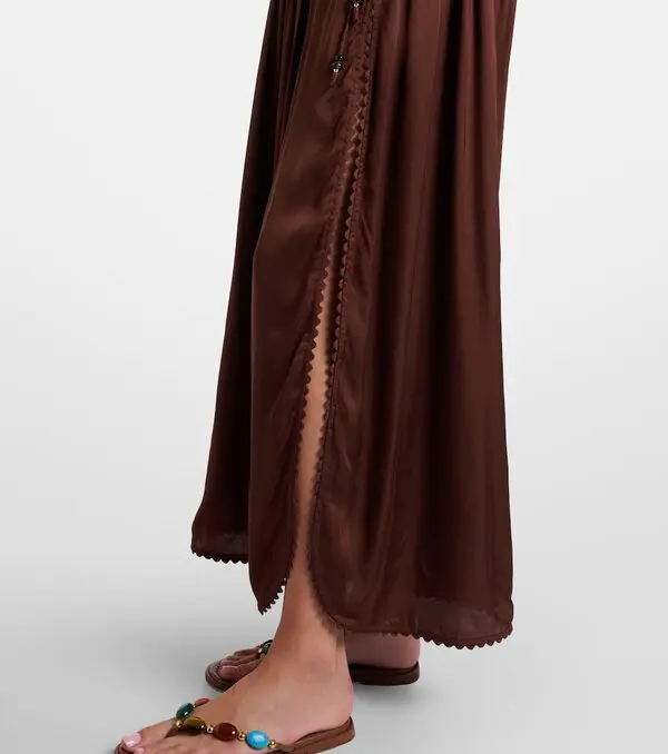 Poupette St Barth Carla Pleated Maxi Skirt