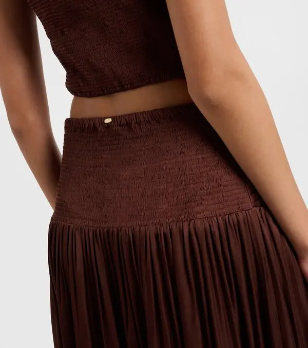 Poupette St Barth Carla Pleated Maxi Skirt