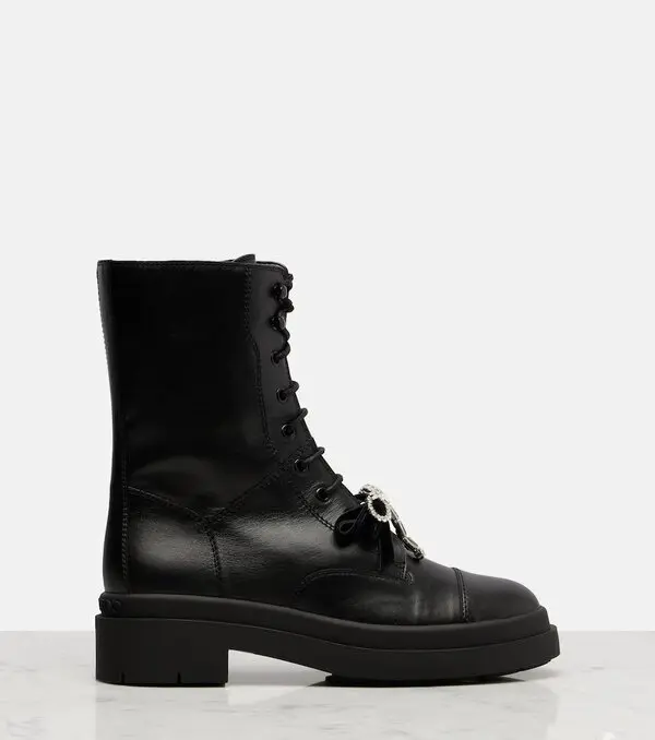 JIMMY CHOO Averi Bow-detail Leather Boots