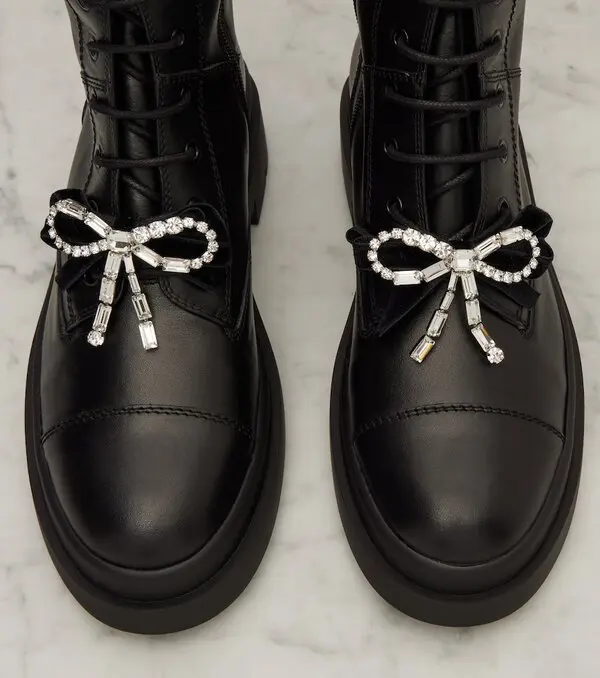 JIMMY CHOO Averi Bow-detail Leather Boots