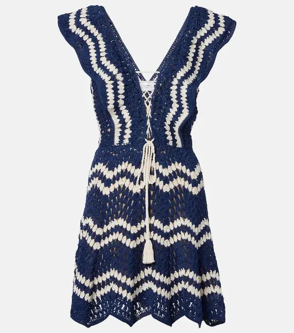 Anna Kosturova Melissa Crochet Cotton Minidress - Multicoloured