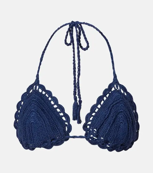 Anna Kosturova Crochet Bikini Top - Blue