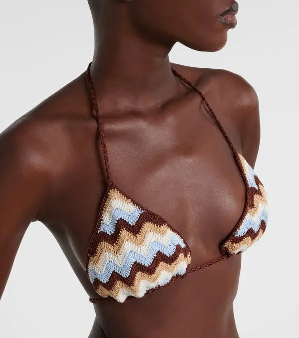 Anna Kosturova Chevron Crochet Bikini Top