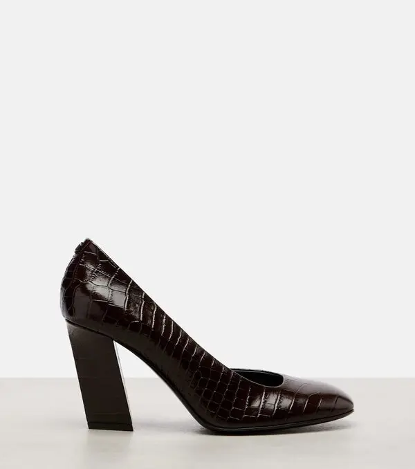JIMMY CHOO Farren 85 Croc-effect Leather Pumps