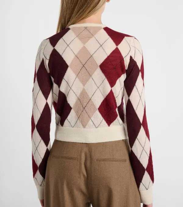 Khaite Charli Argyle Cashmere And Mohair Cardigan - White