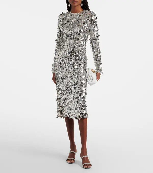 Dolce & Gabbana Sequined Midi Dress
