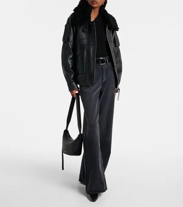 AGOLDE Asymmetrical Ruched Top - Black