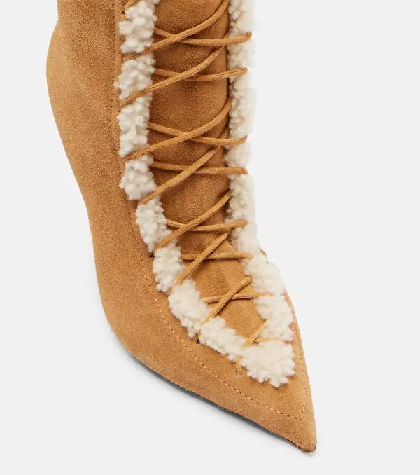 Paris Texas Nina 105 Suede Knee-high Lace-up Boots