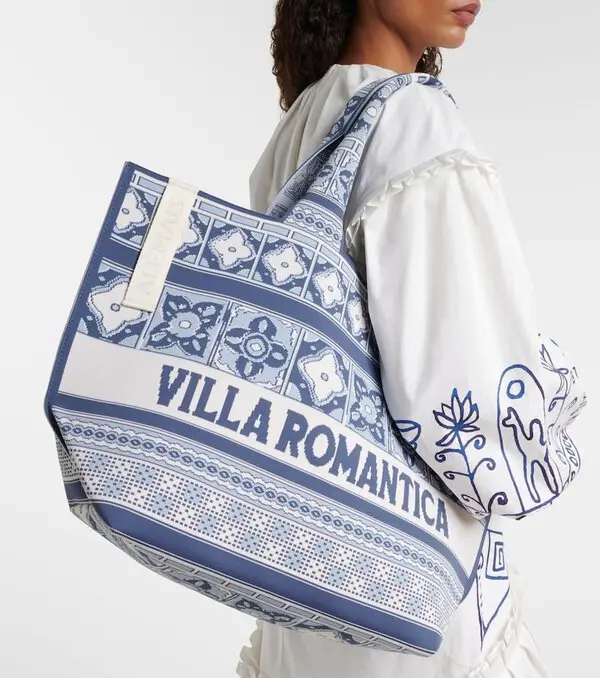 ALEMAIS Villa Romantica Maxi Tote Bag - Blue