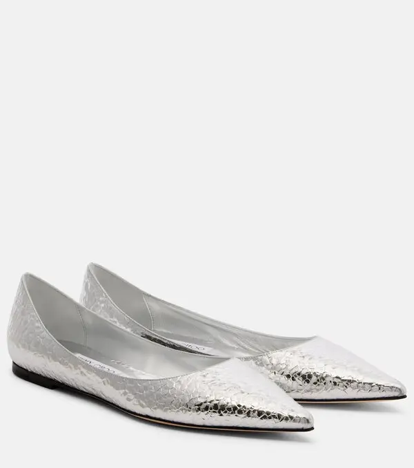 JIMMY CHOO Love Ballet Flats - Silver