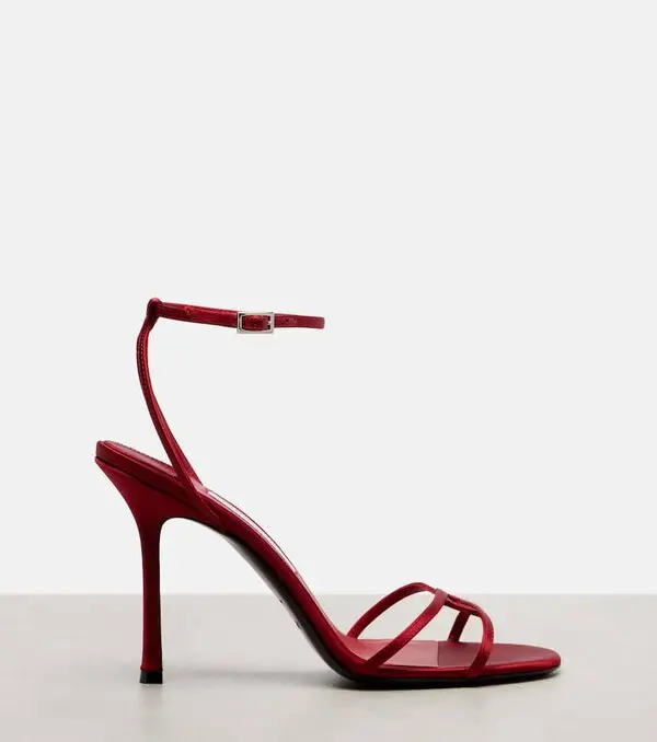 JIMMY CHOO Leo 100 Satin Sandals - Red
