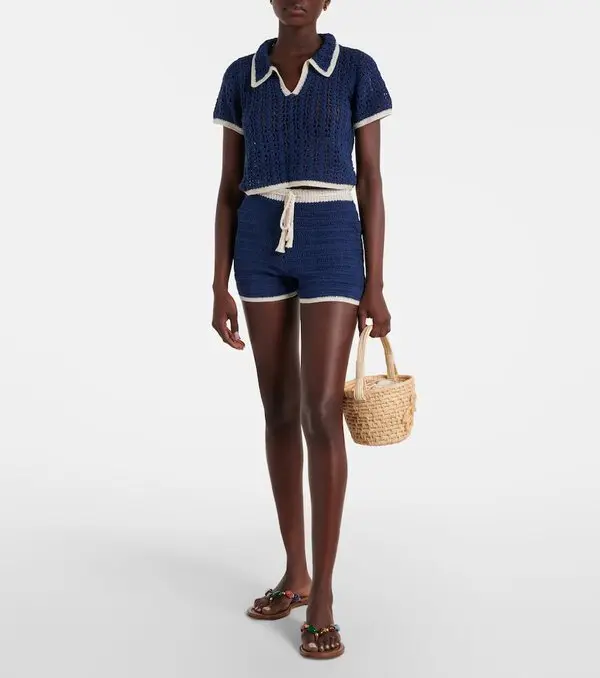 Anna Kosturova Crochet Cotton Shorts