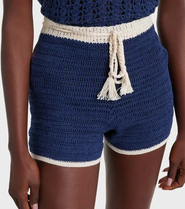 Anna Kosturova Crochet Cotton Shorts