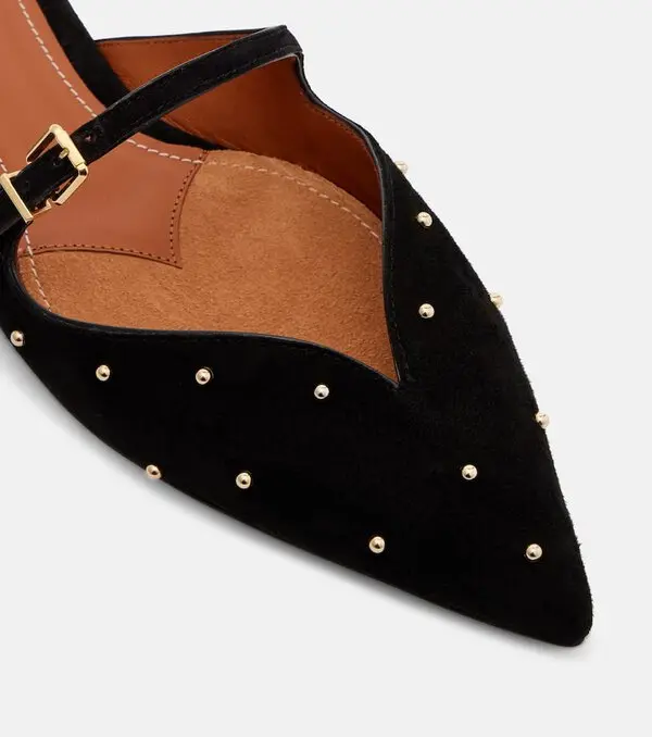 Zimmermann Aura Studded Suede Mules - Black