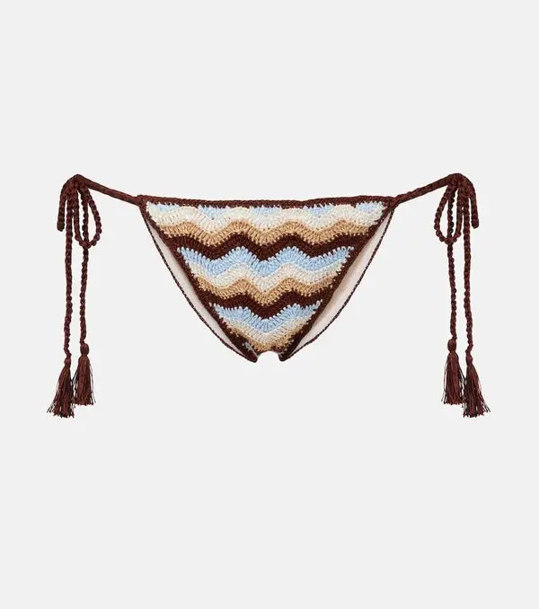 Anna Kosturova Summer Chevron Crochet Bikini Bottoms - Multicoloured