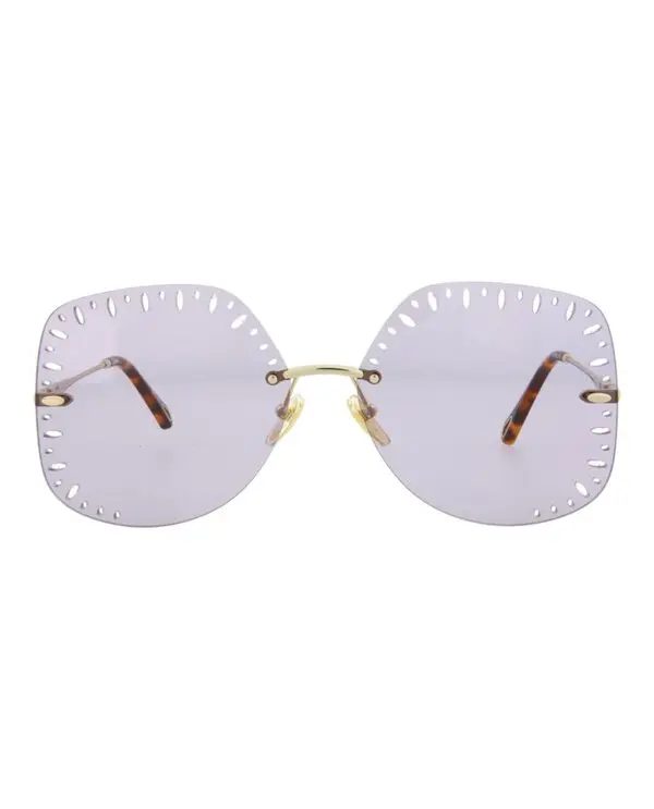 Chloé Yse Square Frame Sunglasses - Gold Gold Violet (ch0111s/30012464/004)