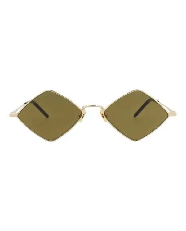 Saint Laurent Square Frame Metal Sunglasses - Gold Gold Brown (sl302lisa/30007821/011)
