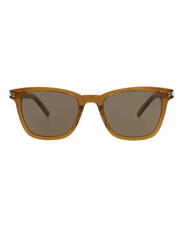 Saint Laurent Square Frame Recycled Acetate Sunglasses - Brown Brown Brown (sl716slim/30015807/005)