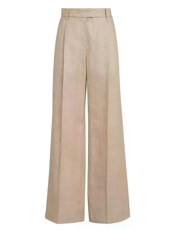 Brunello Cucinelli Pleated Trousers With Monili Detail