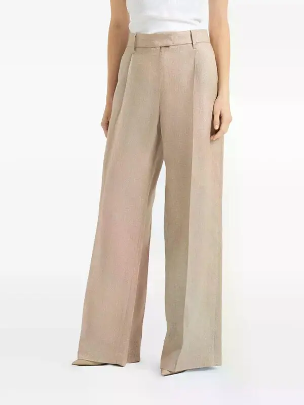 Brunello Cucinelli Pleated Trousers With Monili Detail