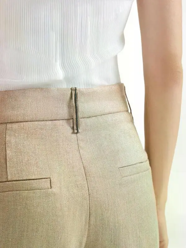 Brunello Cucinelli Pleated Trousers With Monili Detail