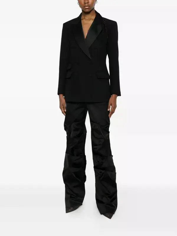 Sandro Satin-lapel Double-breasted Blazer