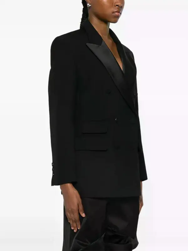 Sandro Satin-lapel Double-breasted Blazer