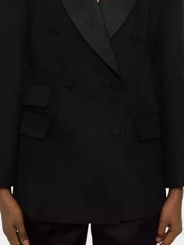 Sandro Satin-lapel Double-breasted Blazer