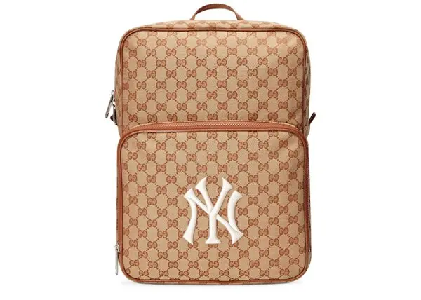 Gucci Backpack Ny Yankees Medium - Brick Red/beige