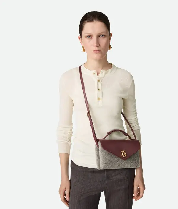 BOTTEGA  VENETA Knot Lock Cross-body Bag - Grey/madder Brown