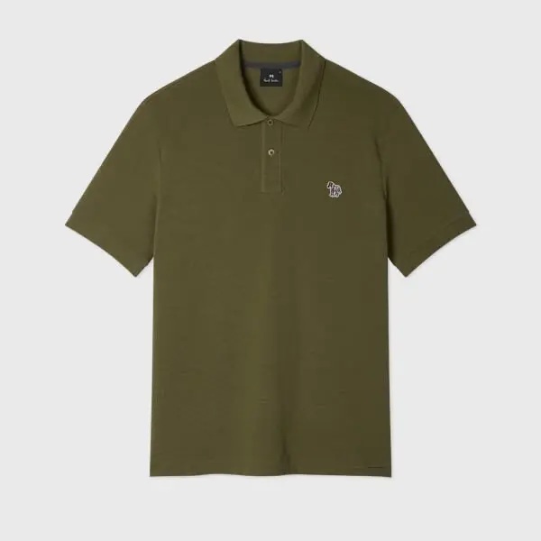 Paul Smith Khaki Organic Cotton Zebra Polo Shirt - Green