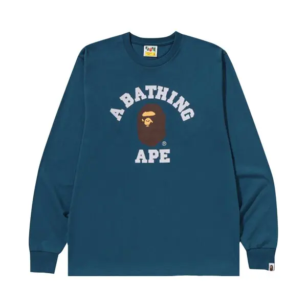 A BATHING APE College Long-sleeve Tee - Blue