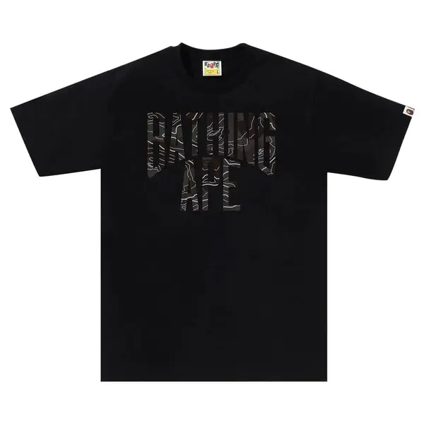 A BATHING APE Layered Line Camo Nyc Logo Tee - Black