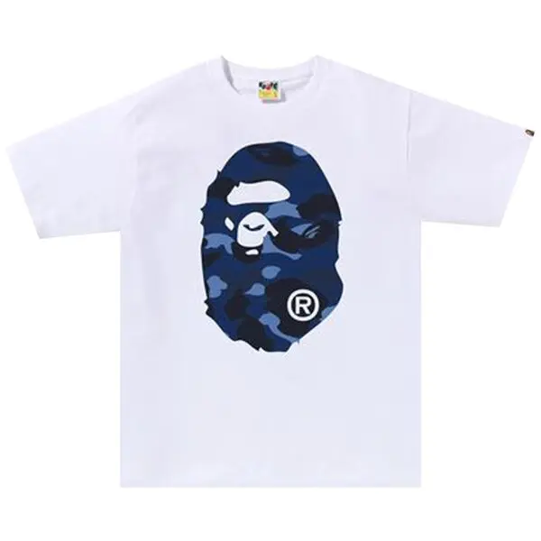 A BATHING APE Color Camo Big Ape Head Tee - White