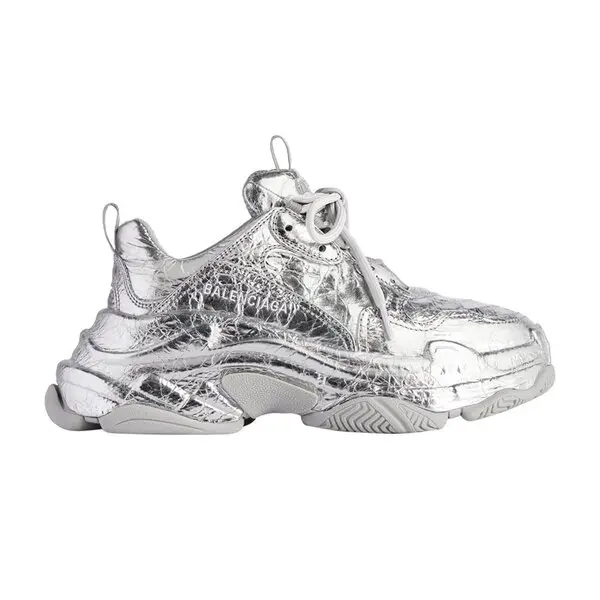 Balenciaga Triple S Metallic Arena Sneaker - Silver