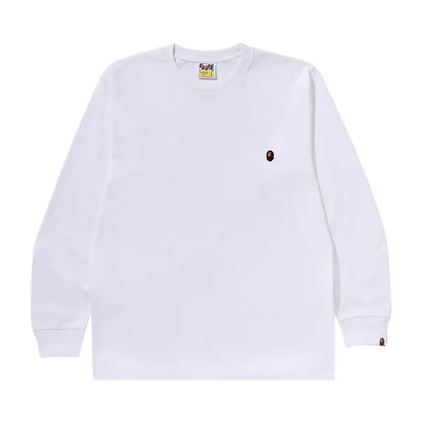 A BATHING APE One Point Long-sleeve Tee - White