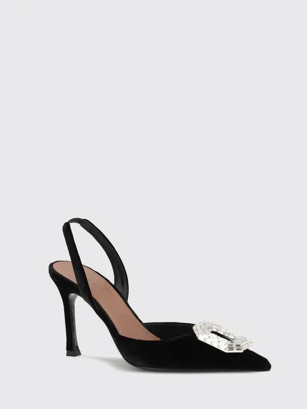 Amina Muaddi Embellished Slingback Pumps - Black
