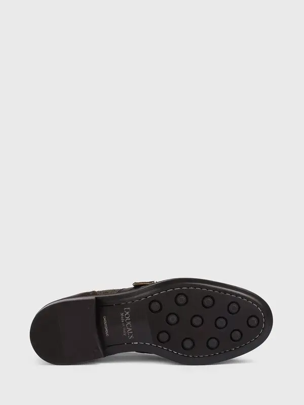 DOUCAL'S Monk Strap Oxford Shoes With Fringing - Mahogany