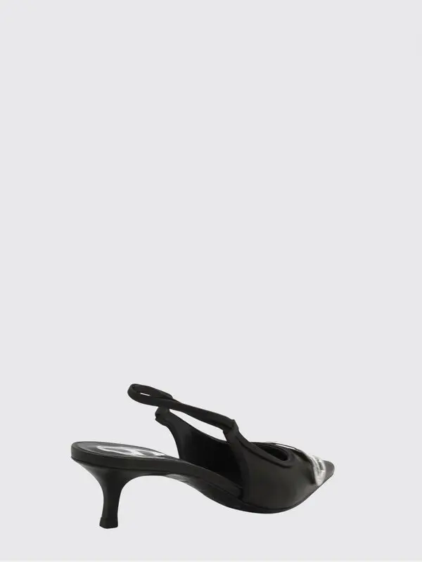 DIESEL® Slingback Pumps With Silver-tone Detailing - Black