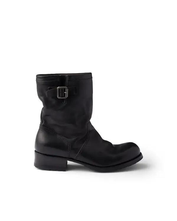 Prada Leather Mid-calf Boots - Black