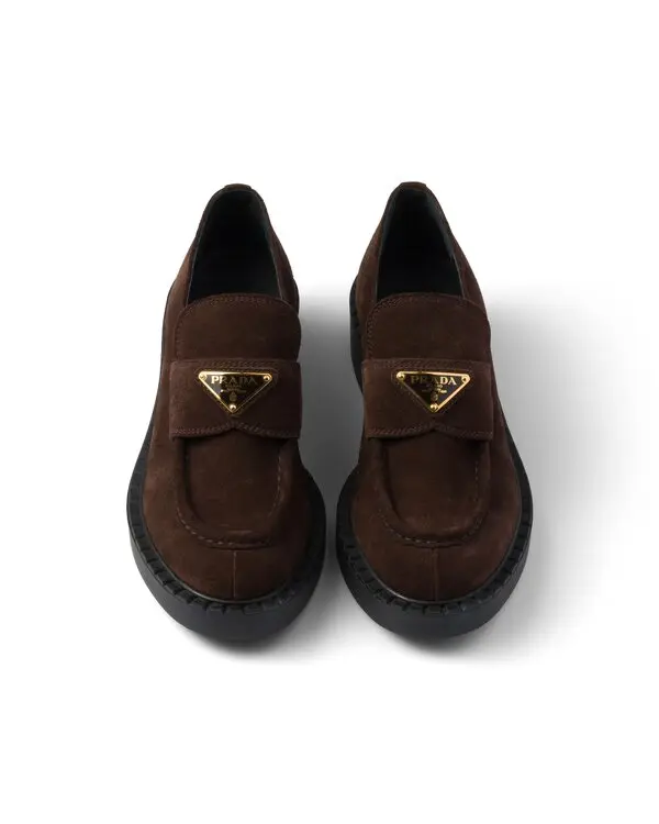 Prada Suede Loafers - Brown