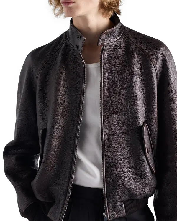 Prada Leather Bomber Jacket