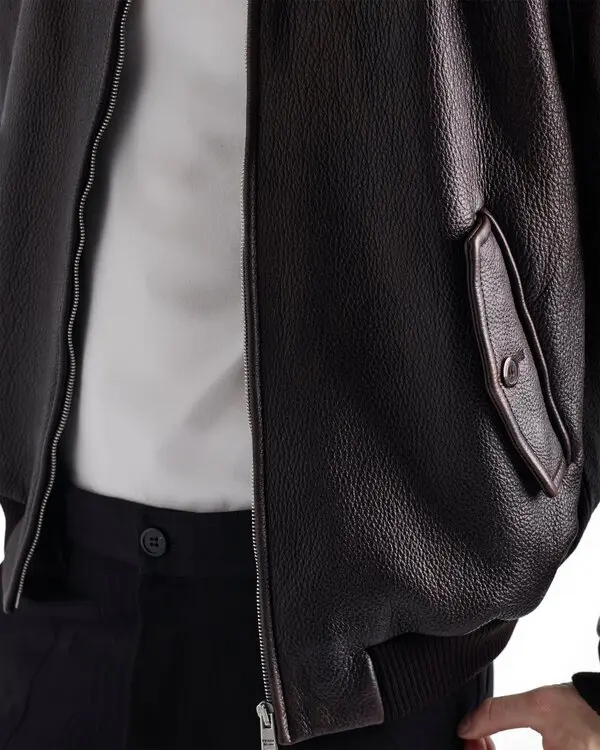 Prada Leather Bomber Jacket