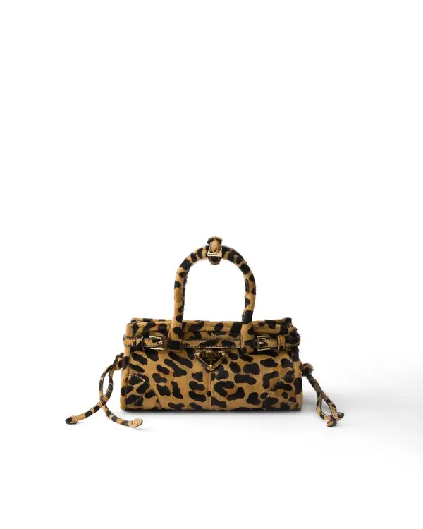 Prada Bonnie Mini Printed Leather Handbag - Neutral