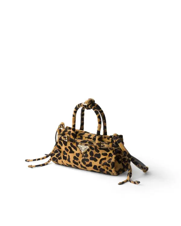 Prada Bonnie Mini Printed Leather Handbag - Neutral